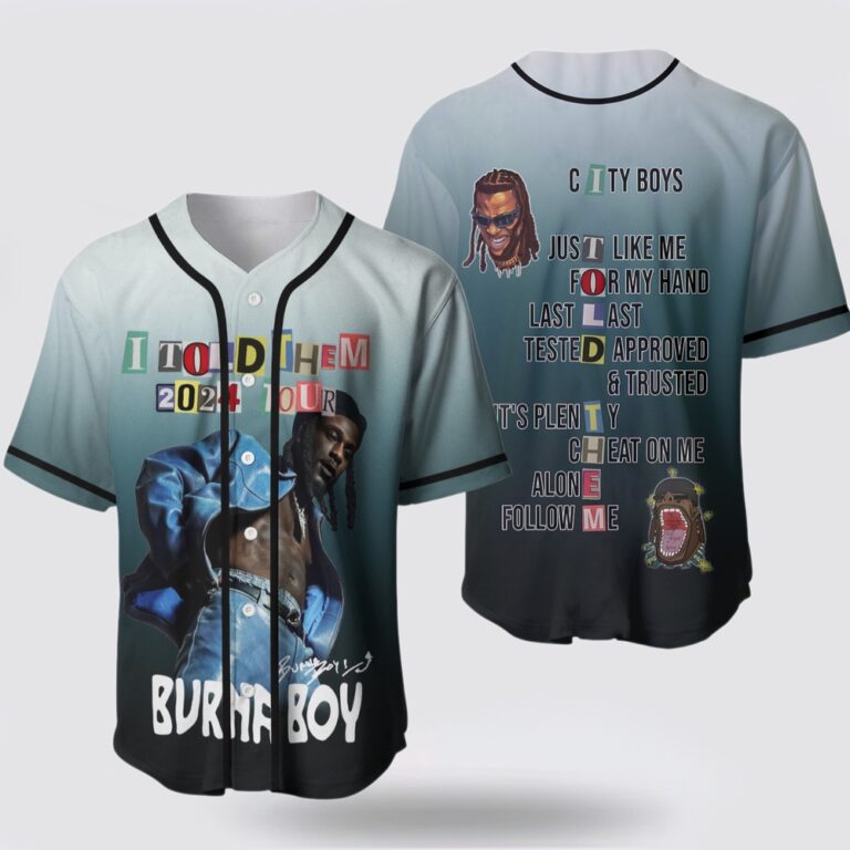 Burna Boy Tour 2024 Baseball Jersey Shirt - Siblinglove